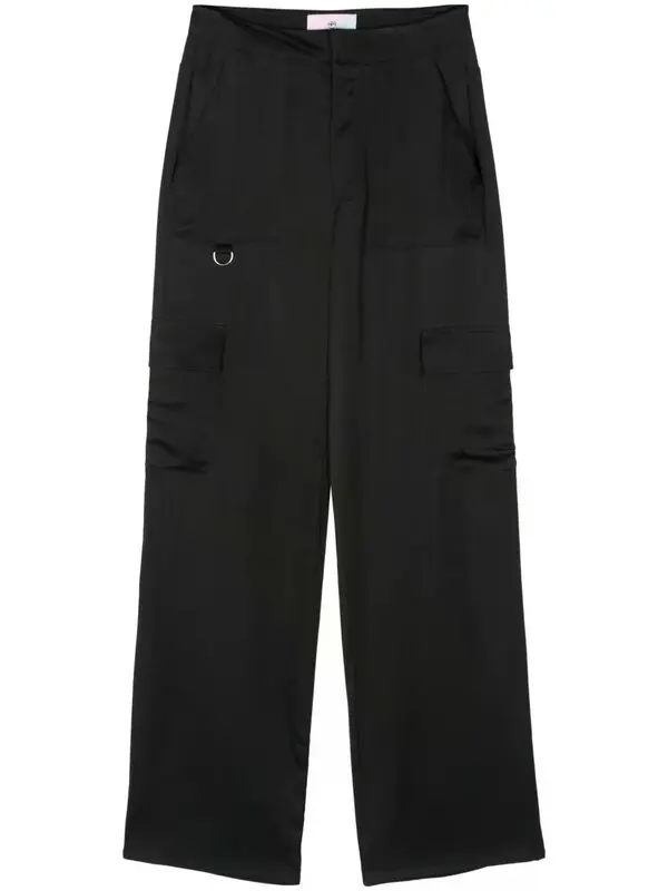 CHIARA FERRAGNI Satin Straight Cargo Trousers