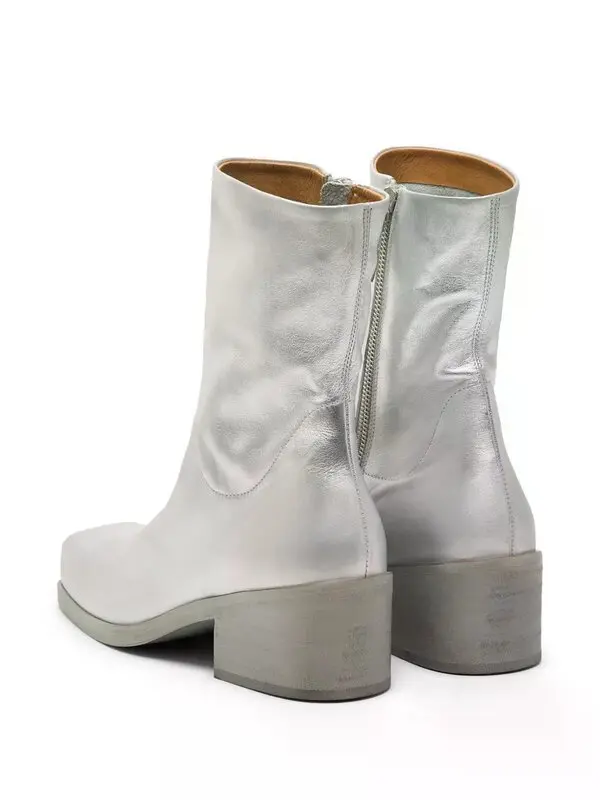 Marsèll Cassello Leather Ankle Boots - Silver