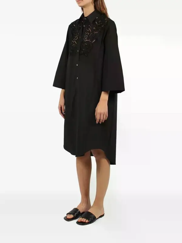 P.a.r.o.s.h Embroidered Poplin Midi Shirt Dress