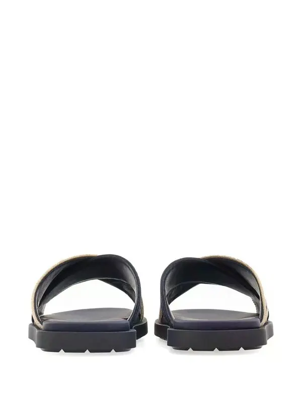 FERRAGAMO Crossover Strap Cotton Sandals
