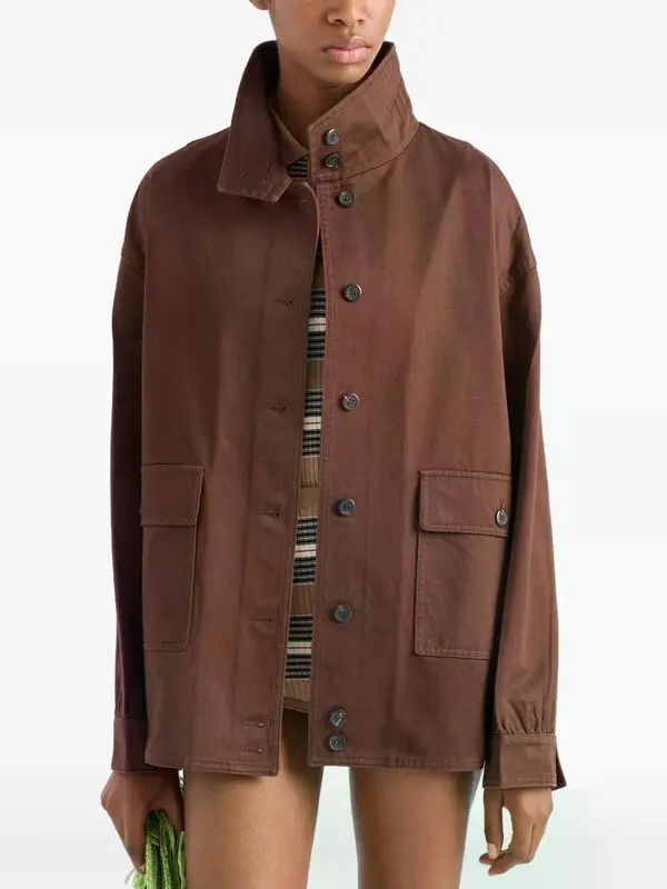 Prada Gabardine Shirt Jacket - Brown