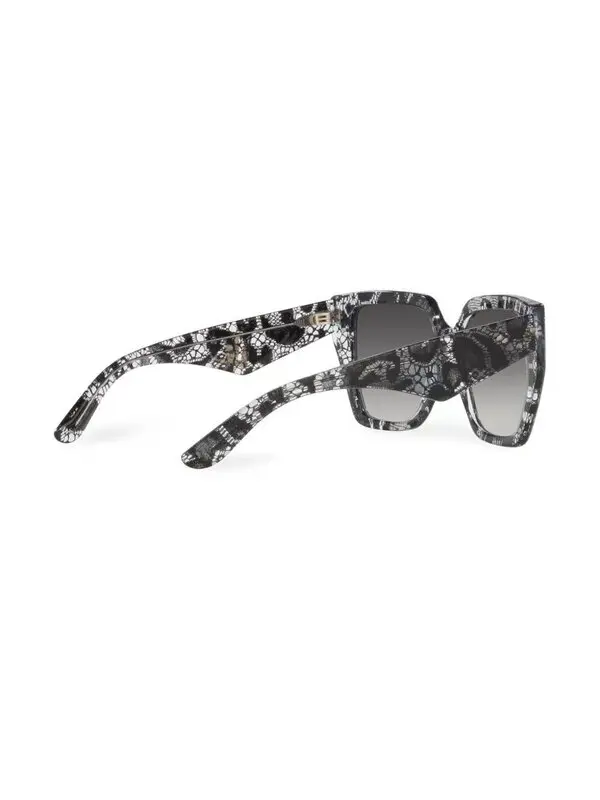 Dolce & Gabbana Lace Print Square Frame Sunglasses
