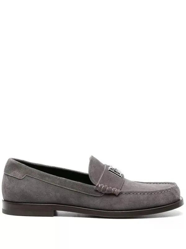 Dolce & Gabbana Suede Loafers With Logo Plaque