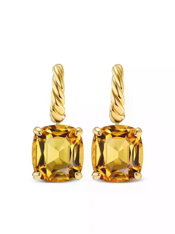 David Yurman 18kt Yellow Marbella Citrine Earrings - Gold