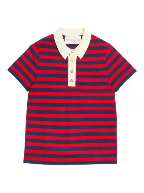 Valentino Garavani Striped Cotton Polo Shirt