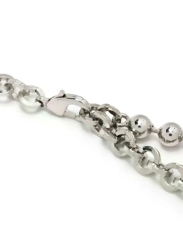 Alessandra Rich Crystal-embellished Fringed Necklace - Silver
