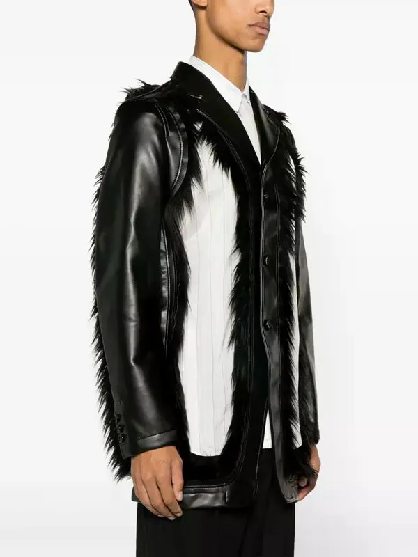 Comme Des Garçons Cutout Faux-fur Blazer