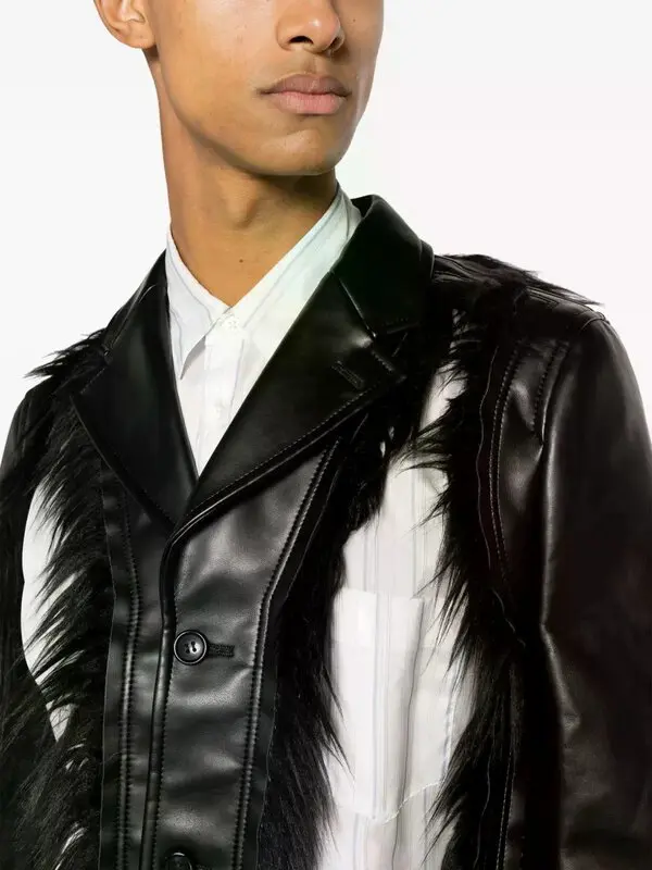 Comme Des Garçons Cutout Faux-fur Blazer
