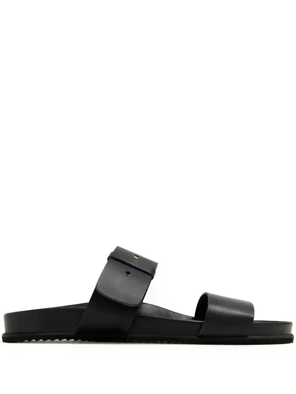ANCIENT GREEK SANDALS Leather Flat Sandals - Black