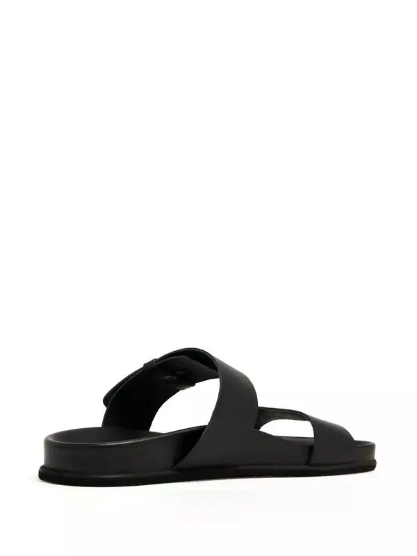ANCIENT GREEK SANDALS Leather Flat Sandals - Black