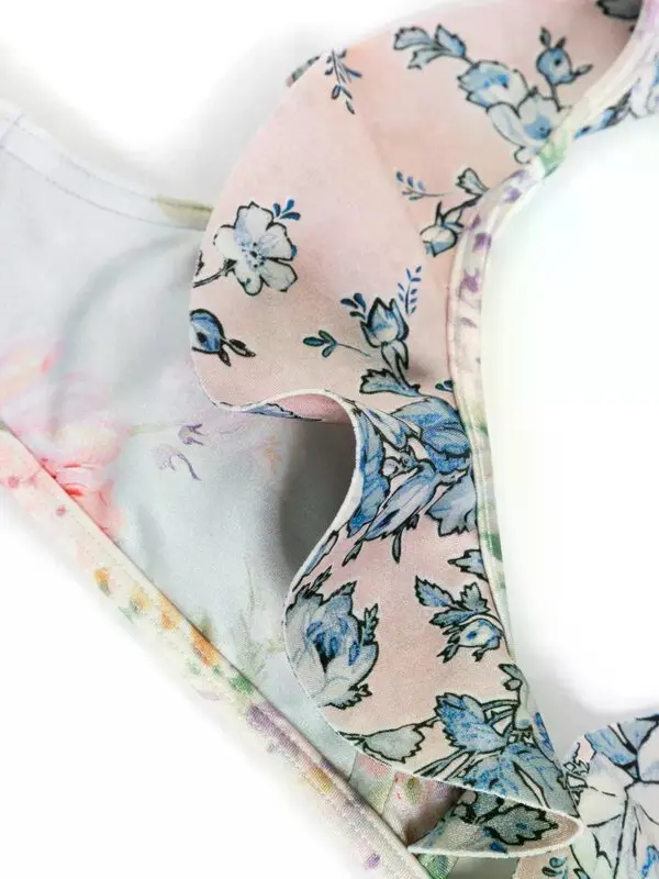 Zimmermann Halliday Spliced Frill Bikini Top - Pink