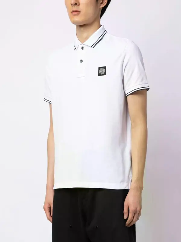 Stone Island Stripe-trim Piqué Polo Shirt