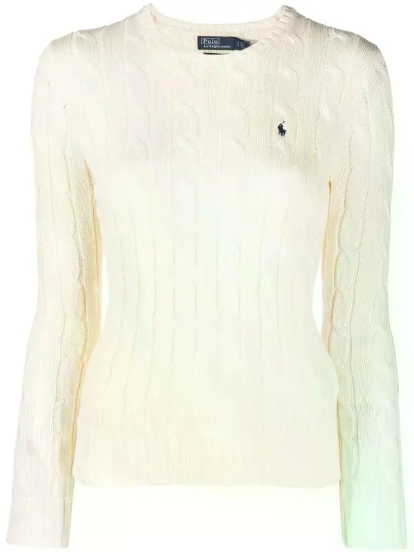 Polo Ralph Lauren Cable-knit Crew Neck Sweater - Neutrals