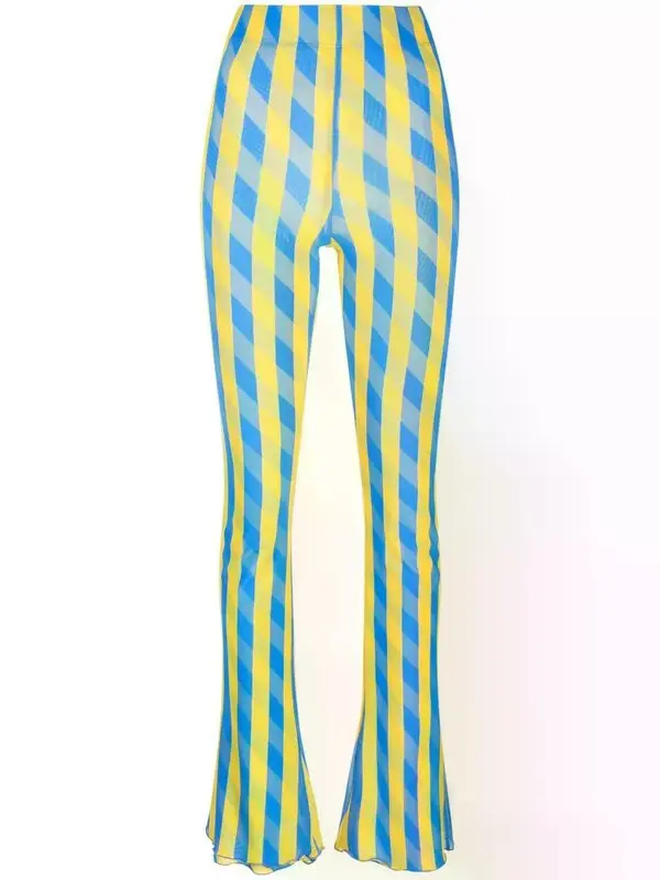 Sunnei Striped Checked Slim-fit Flared Trousers