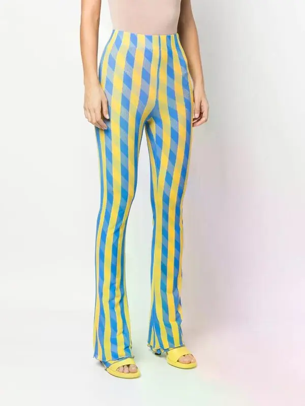 Sunnei Striped Checked Slim-fit Flared Trousers