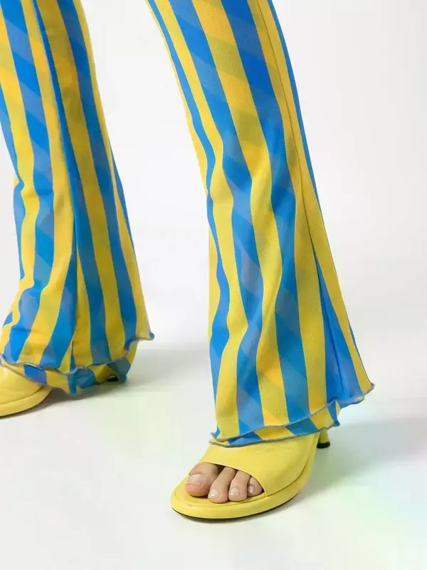 Sunnei Striped Checked Slim-fit Flared Trousers