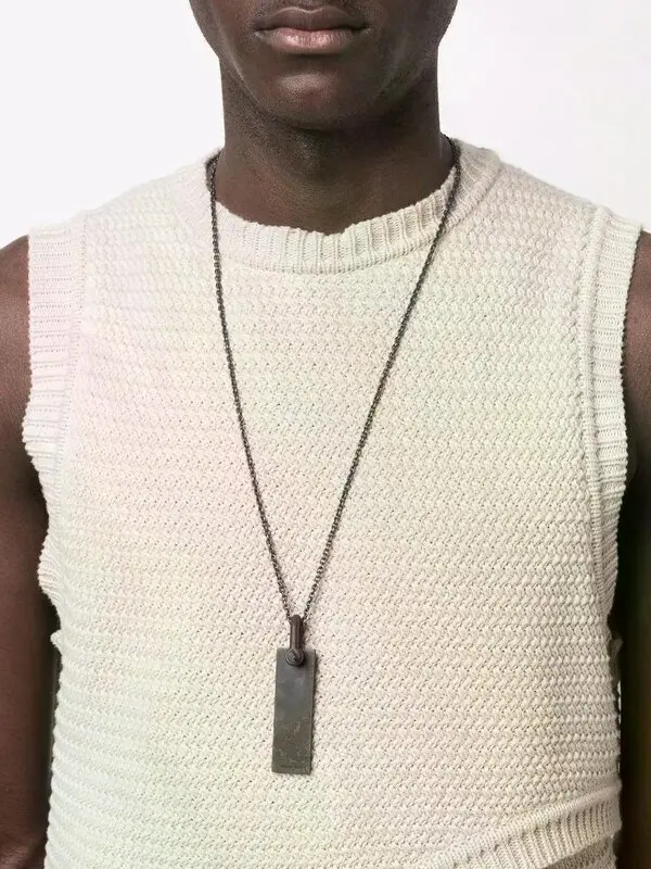 PARTS OF FOUR Plate Pendant Necklace - Grey