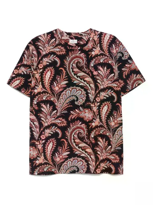 Etro Paisley-print Cotton T-shirt - Blue