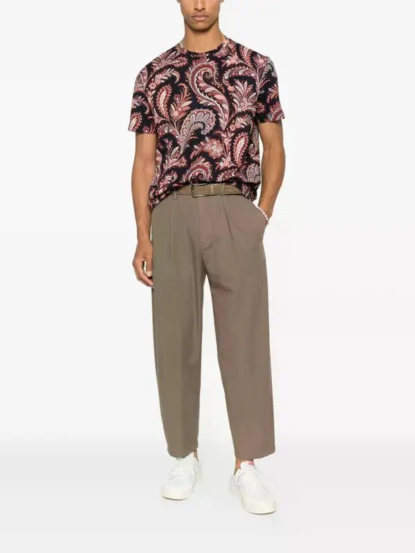 Etro Paisley-print Cotton T-shirt - Blue