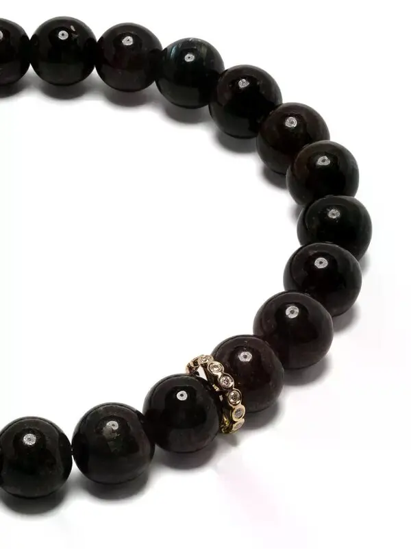 SYDNEY EVAN 14kt Yellow Gold Hypersthene And Diamond Bead Bracelet