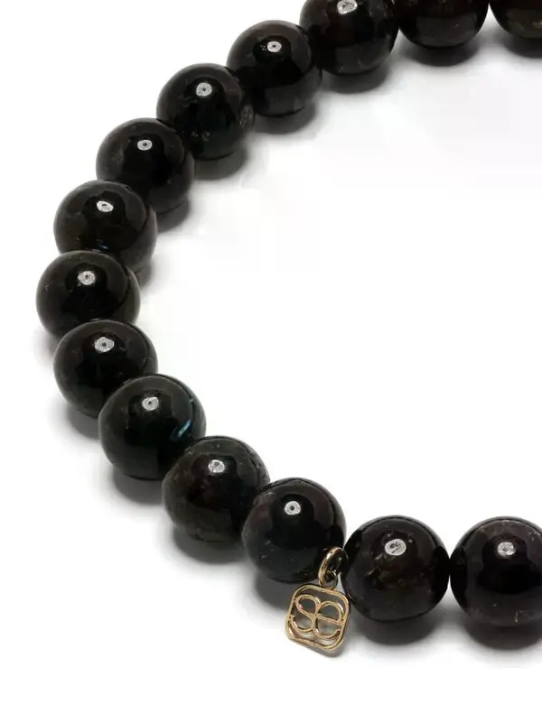 SYDNEY EVAN 14kt Yellow Gold Hypersthene And Diamond Bead Bracelet