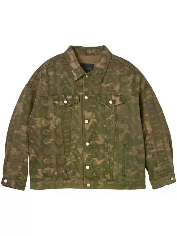 Marc Jacobs Camouflage Print Denim Trucker Jacket - Green