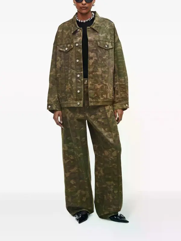 Marc Jacobs Camouflage Print Denim Trucker Jacket