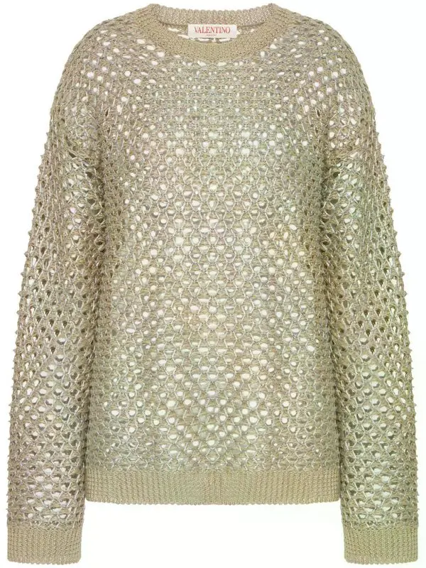 Valentino Garavani Sequinned Open Knit Sweater