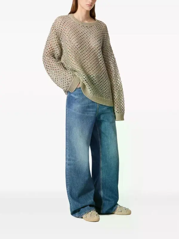 Valentino Garavani Sequinned Open Knit Sweater