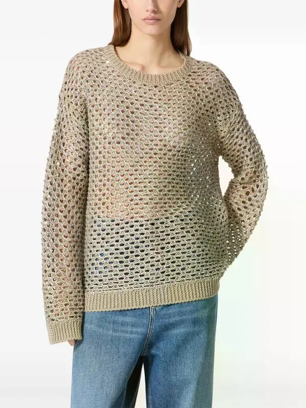 Valentino Garavani Sequinned Open Knit Sweater