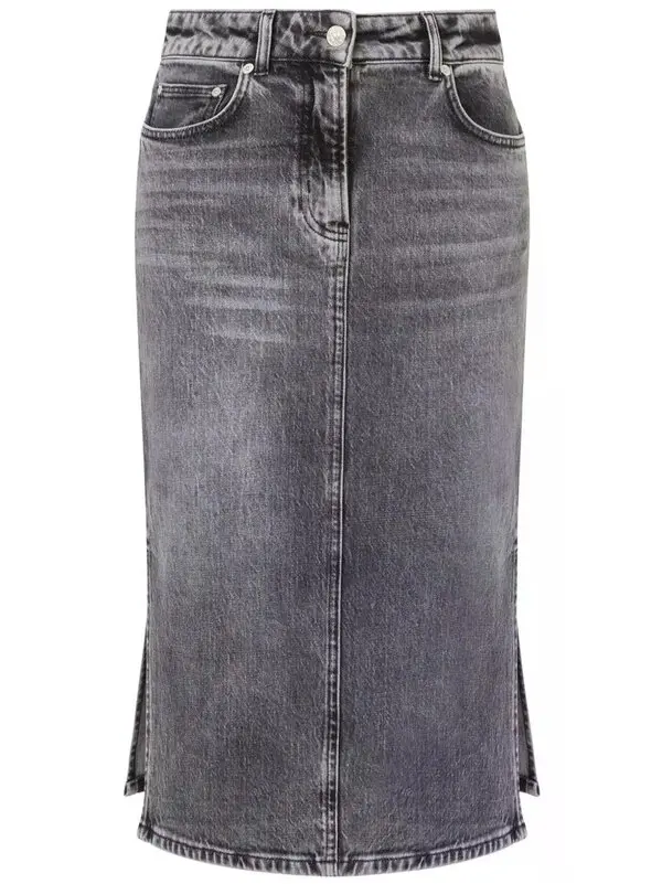 Moschino High-waisted Denim Skirt - Grey