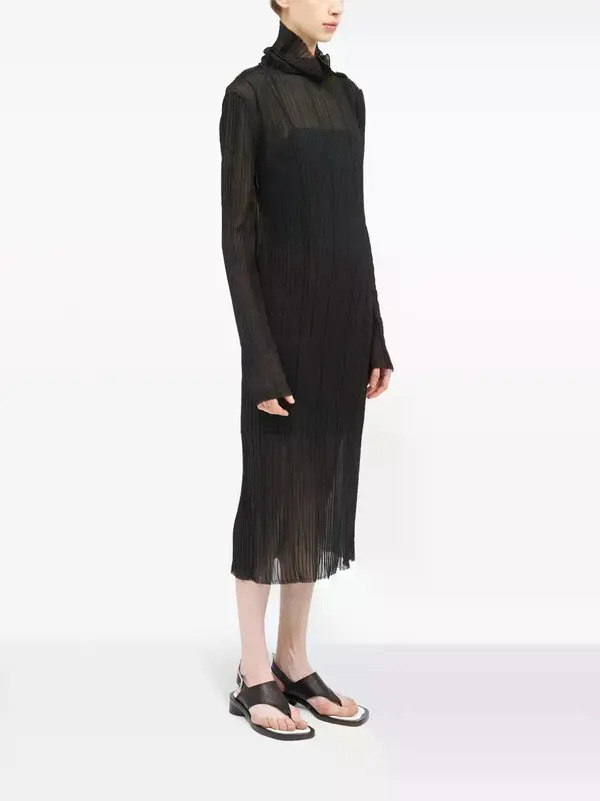 MAISON MARGIELA Long Sleeve Plissé Midi Dress