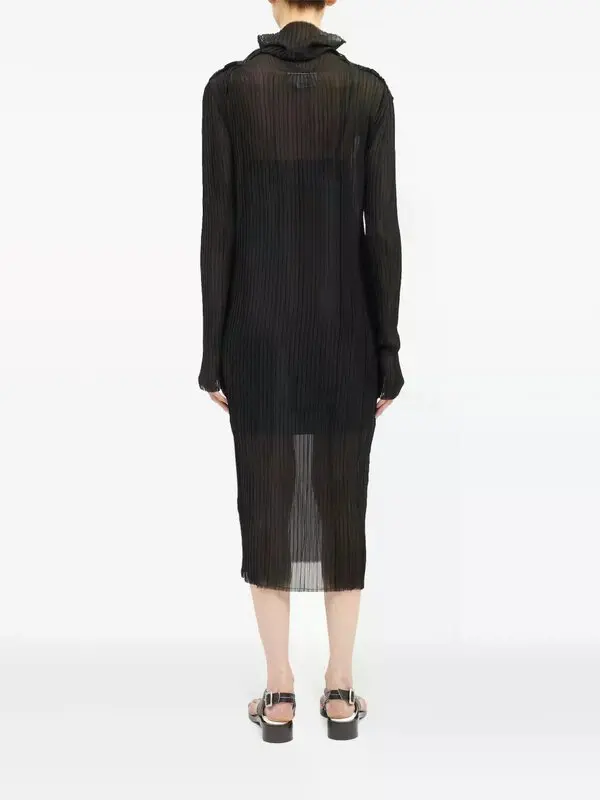 MAISON MARGIELA Long Sleeve Plissé Midi Dress