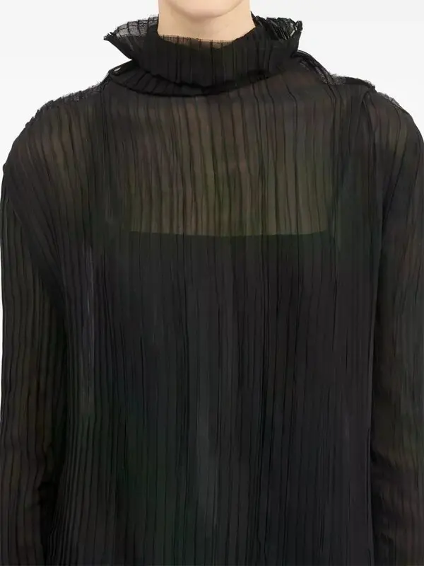 MAISON MARGIELA Long Sleeve Plissé Midi Dress