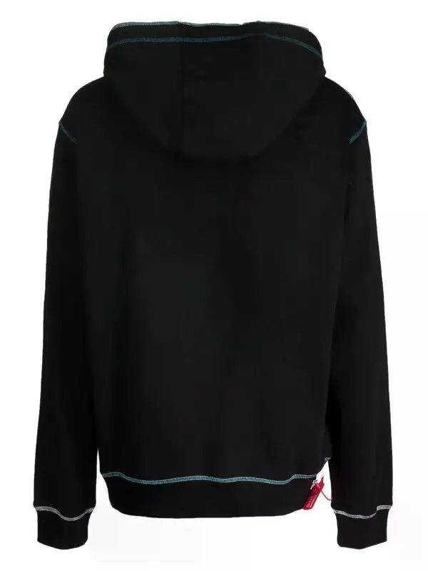 MOSTLY HEARD RARELY SEEN 8-BIT Cotton Hoodie With Bear Motif And Contrast Stitching - Black