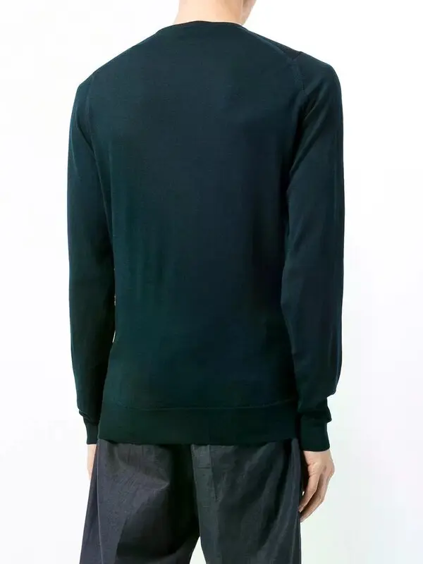 John Smedley Fine Knit Wool Jumper - Green