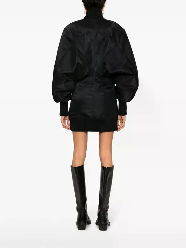Off-White Puff-sleeve Zipped Minidress