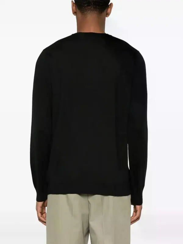 Fedeli Fine-knit Virgin Wool Jumper - Black