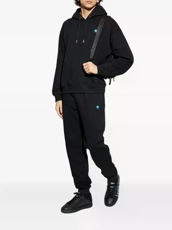 Versace Cotton Embroidered-logo Sweatpants