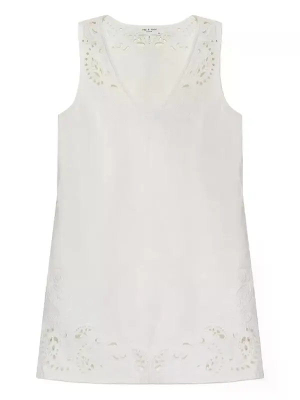 Rag & Bone Embroidered V-neck Mini Dress