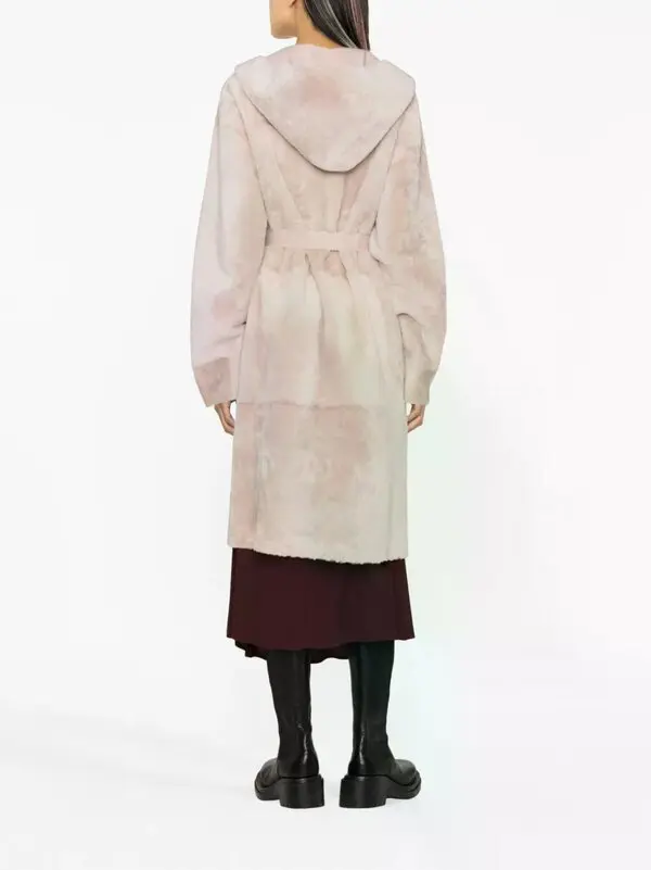 BLANCHA Reversible Belted Shearling Coat