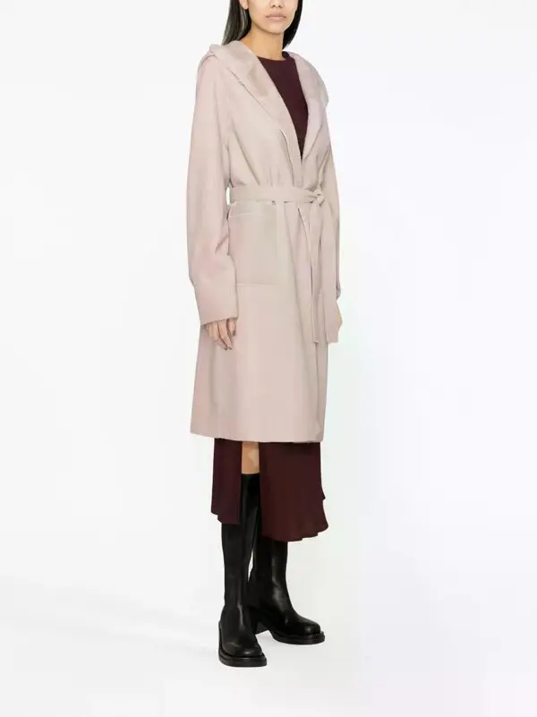 BLANCHA Reversible Belted Shearling Coat