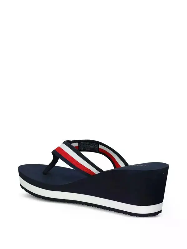 Tommy Hilfiger Signature Strap Wedge Flip-flops - Blue