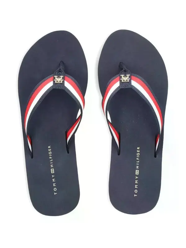 Tommy Hilfiger Signature Strap Wedge Flip-flops - Blue