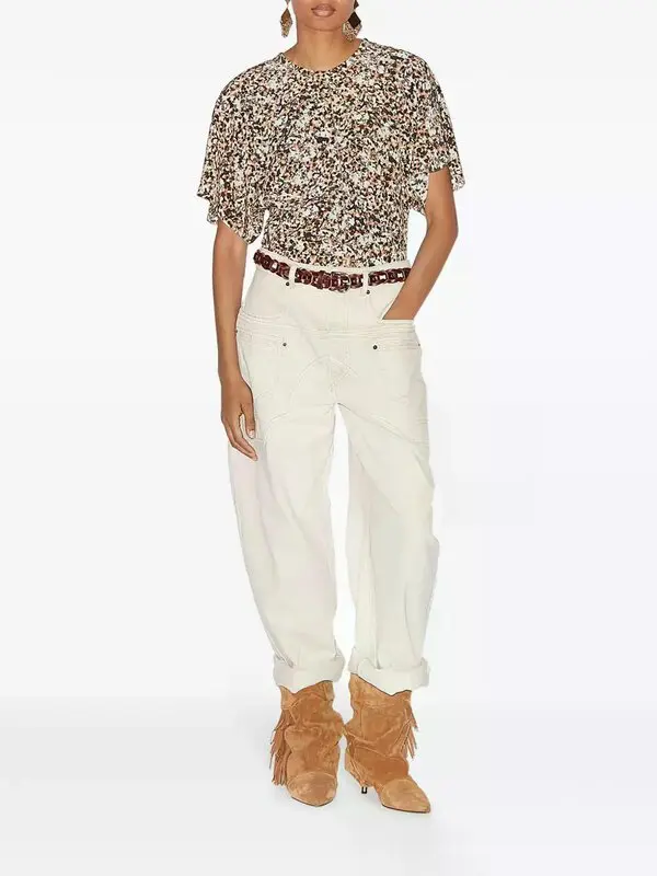 Isabel Marant Étoile Karlita Graphic Print Silk Blend Top