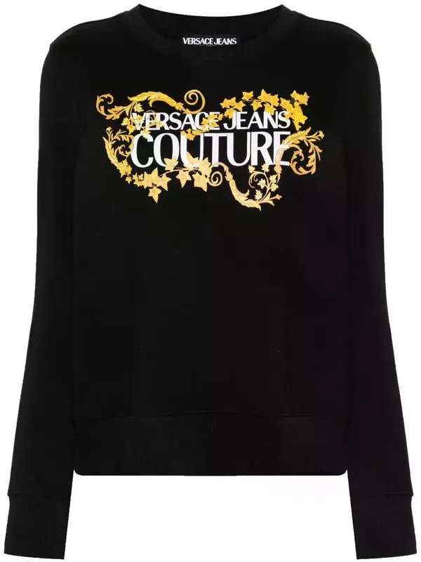 Versace Barocco Logo Print Sweatshirt - Black