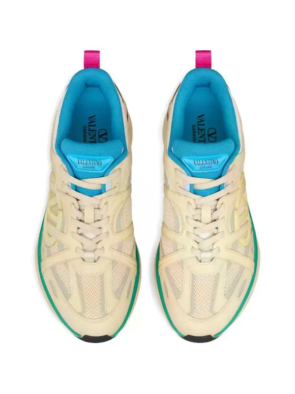 Valentino Garavani Vlogo Easyjog Leather Sneakers - Neutrals
