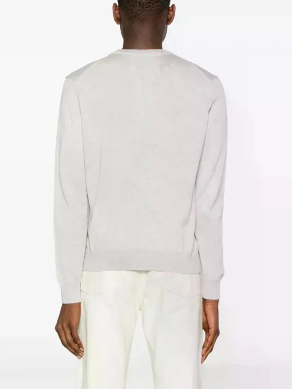 Maison Kitsuné Logo Patch Fine Knit Jumper - Grey