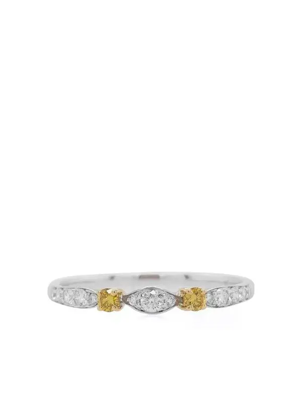 HYT JEWELRY 18k White Gold Diamond Band Ring - Silver