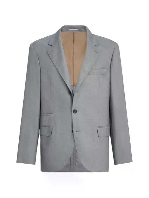 Brunello Cucinelli Single-breasted Suit Blazer - Grey